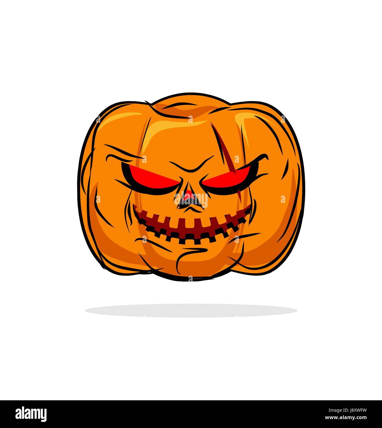 Terrible pumpkin Halloween symbol. Vegetables on a white background ...