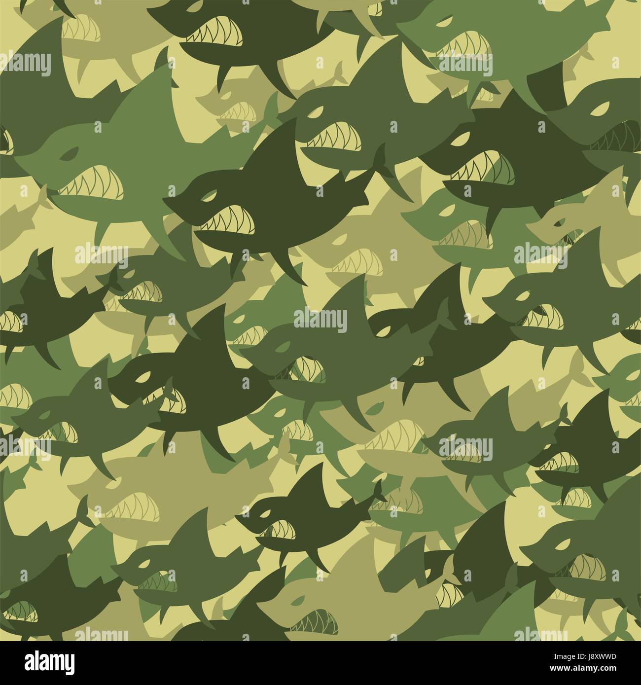 Military texture shark. Soldiers protective camouflage fish. Seamless ...