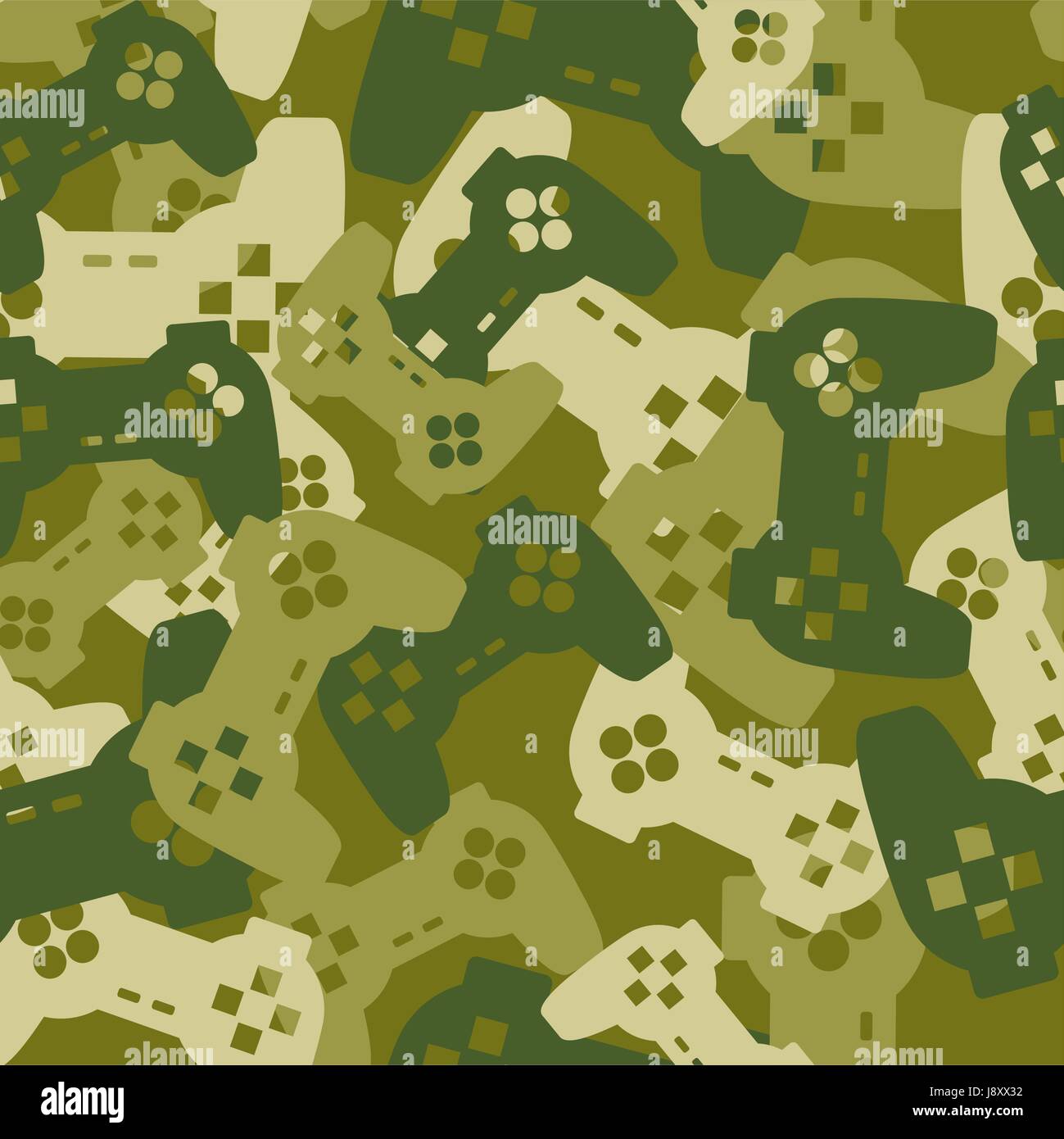 Military texture from gaming joysticks. Army seamless pattern gamepad ...