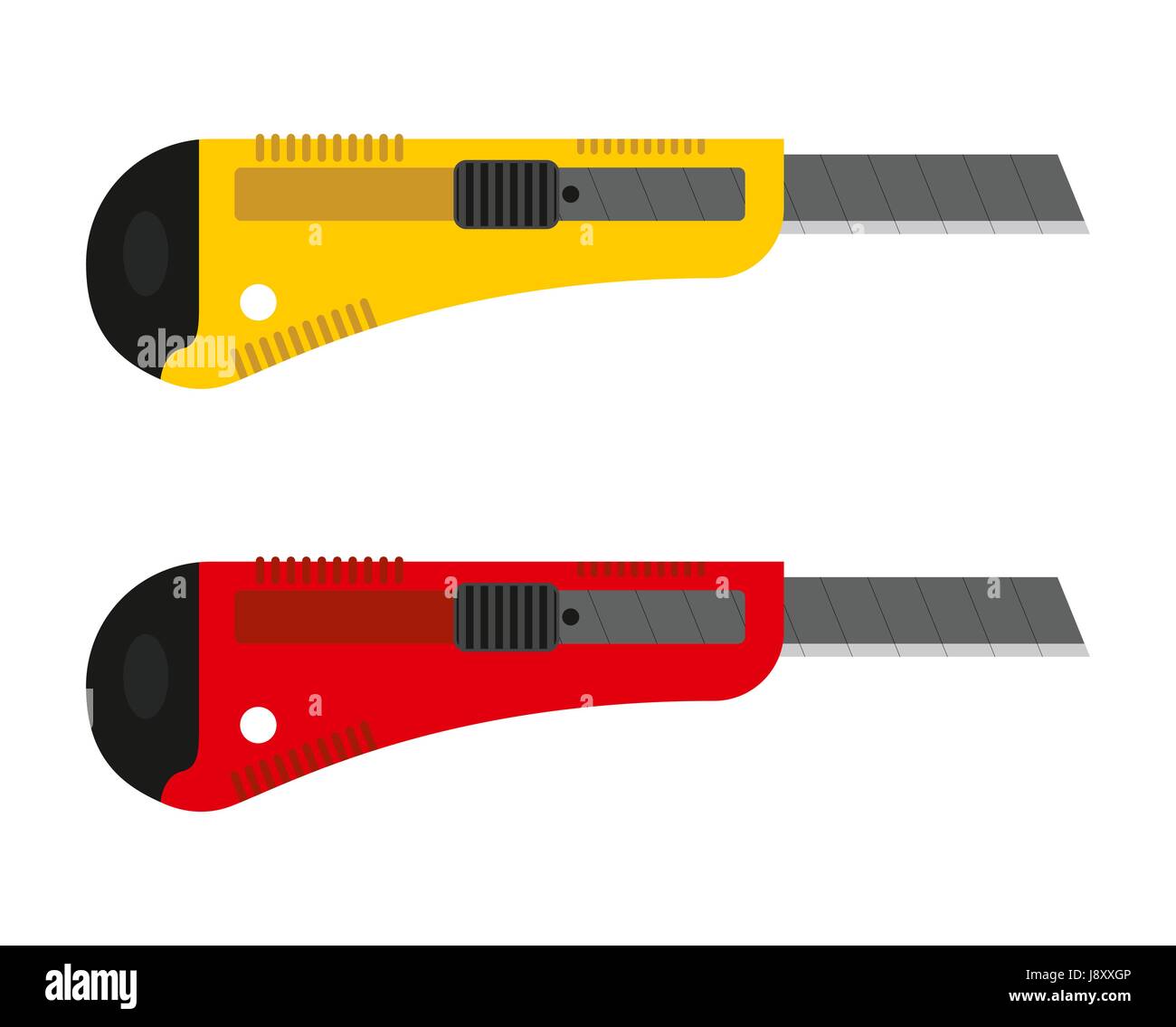 Office knife set. Stationery cutter with replaceable blades Stock ...
