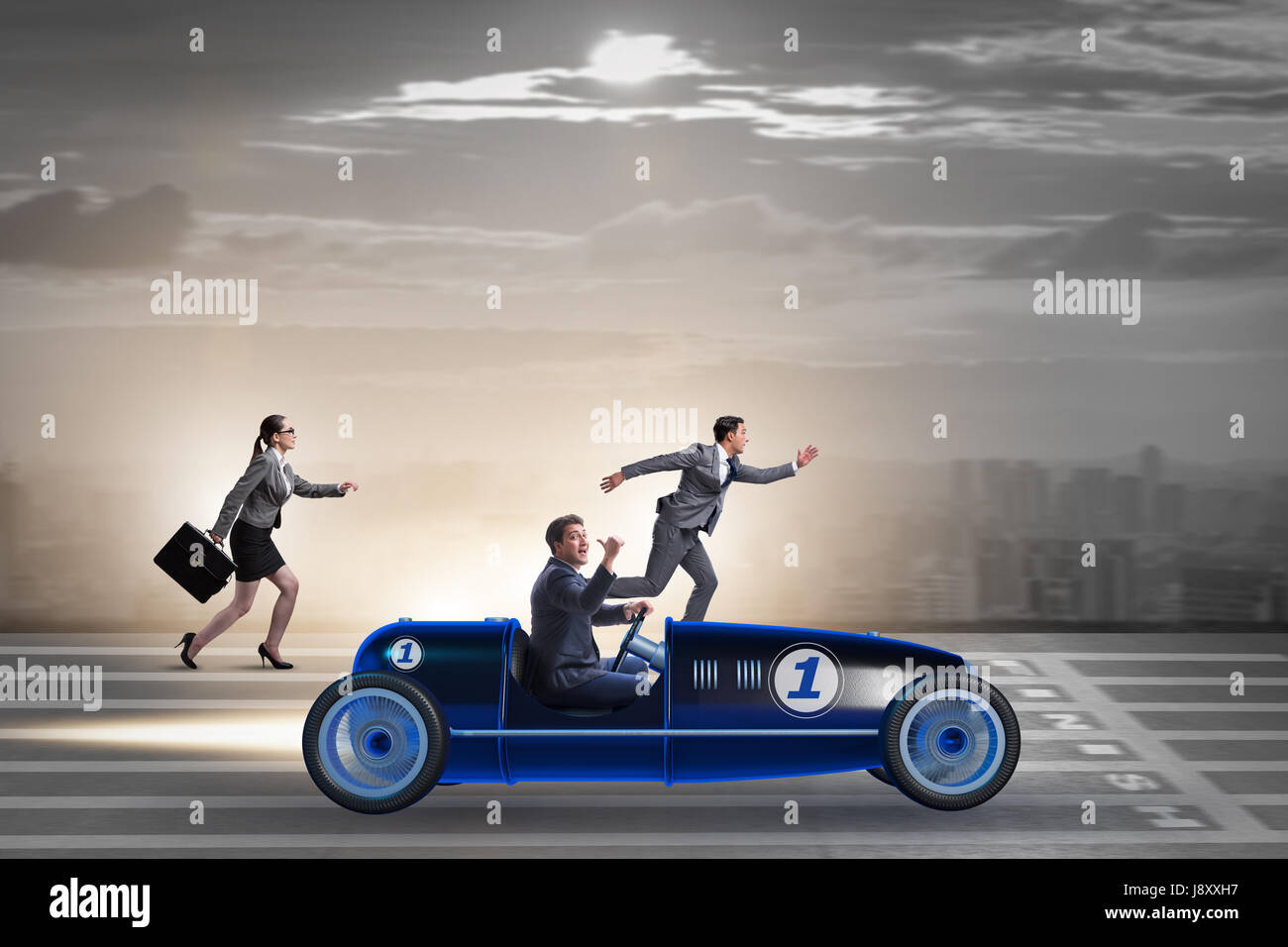 Competition concept with business people competing Stock Photo - Alamy