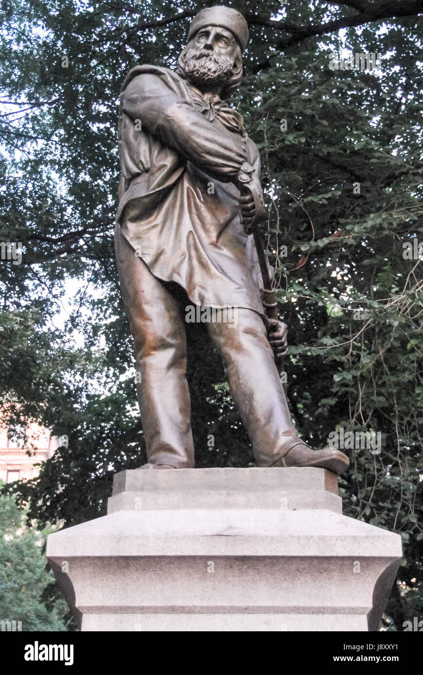 Monument to Garibaldi in Washington Square, New York. The monument was ...