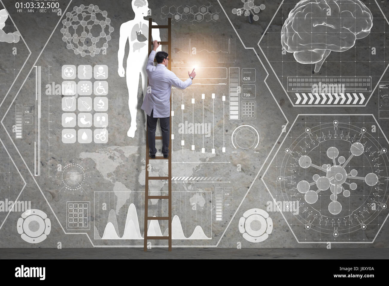 Man climbing dna ladder hi-res stock photography and images - Alamy