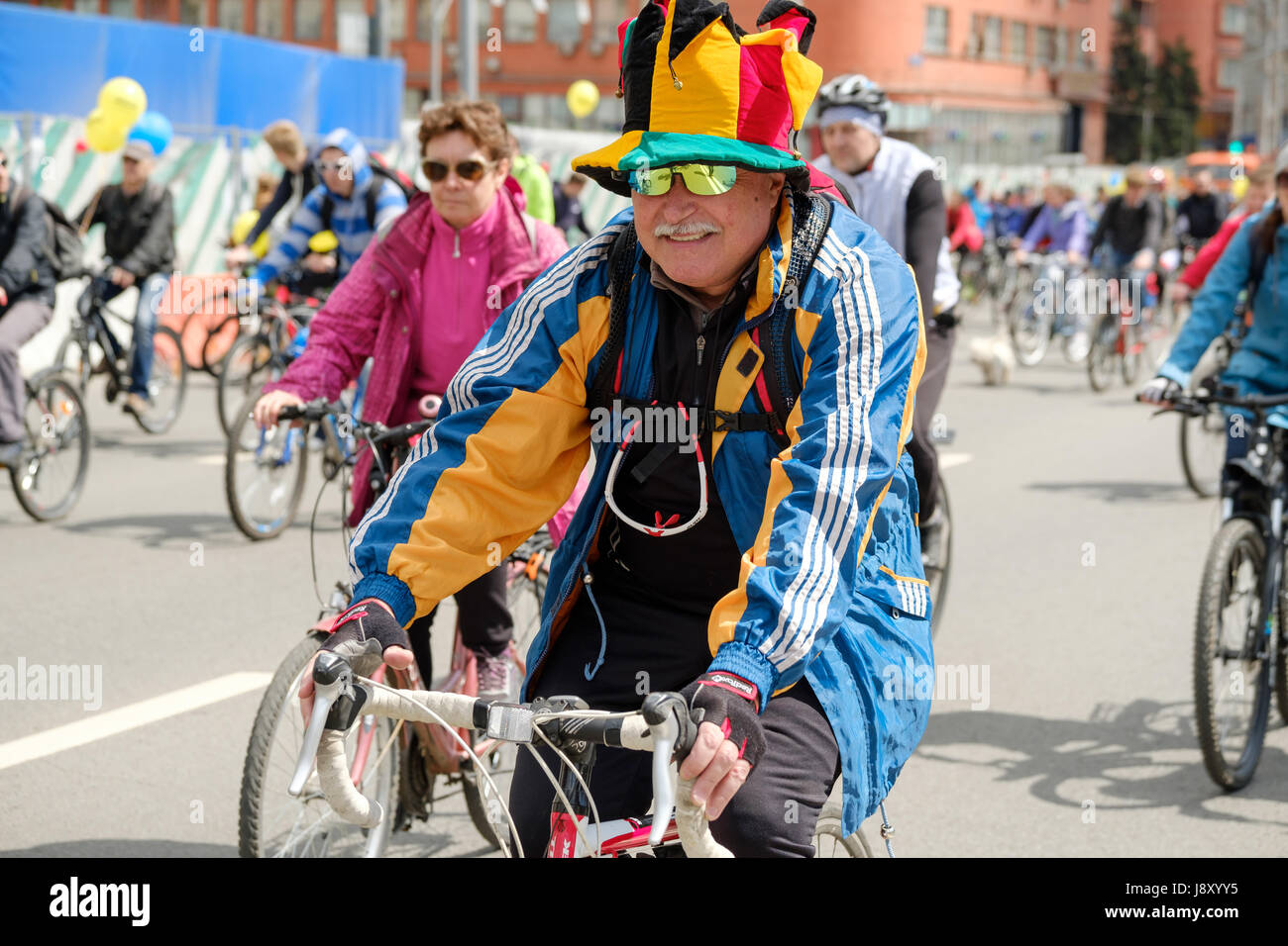Many cyclists participate in bicycle parade around the city centre ...