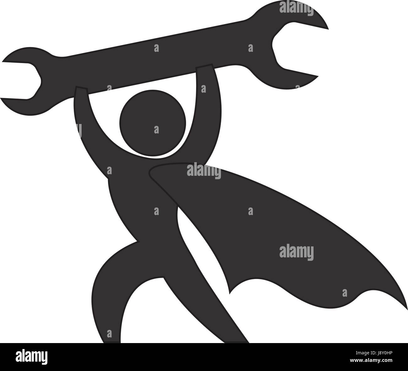 Worker with wrench pictogram Stock Vector Image & Art - Alamy
