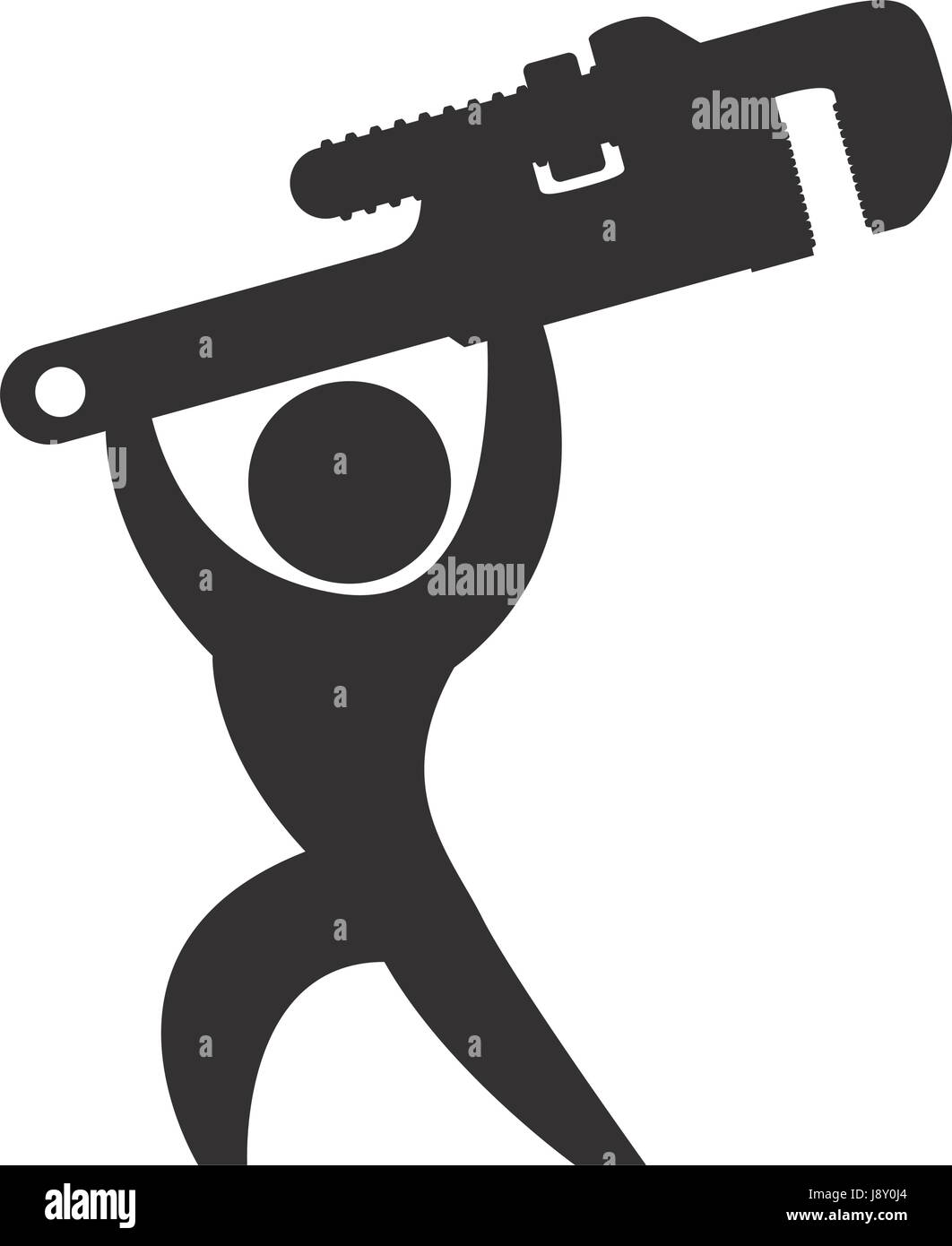 Worker with wrench pictogram Stock Vector Image & Art - Alamy
