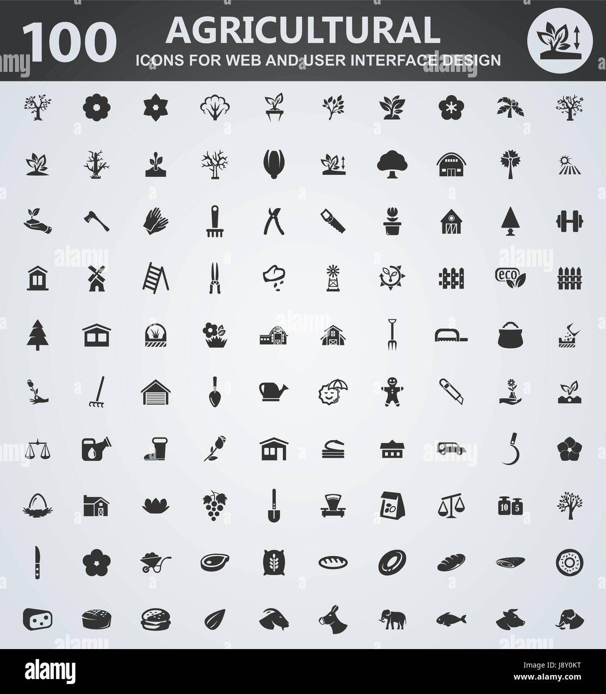 100 farm animal icons hi-res stock photography and images - Alamy