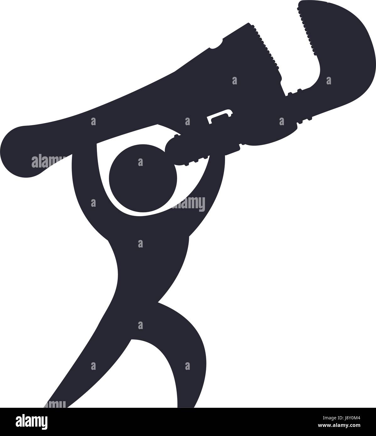 Worker with wrench pictogram Stock Vector Image & Art - Alamy