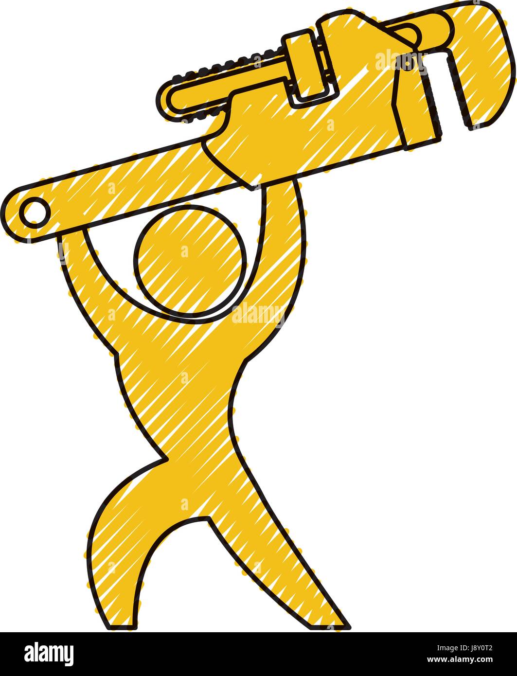 Worker with wrench pictogram Stock Vector Image & Art - Alamy