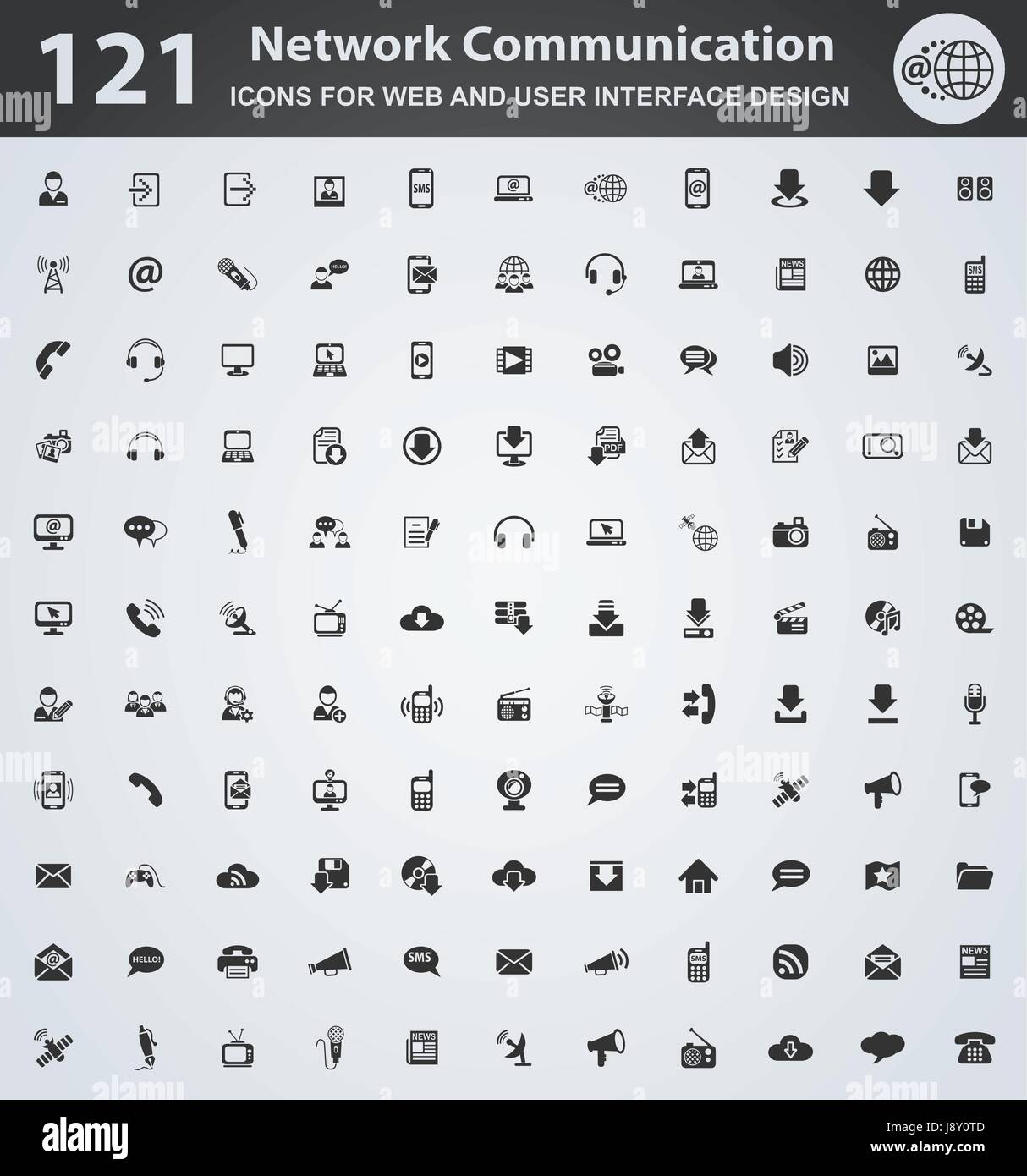 communication web icons for user interface design Stock Vector Image ...