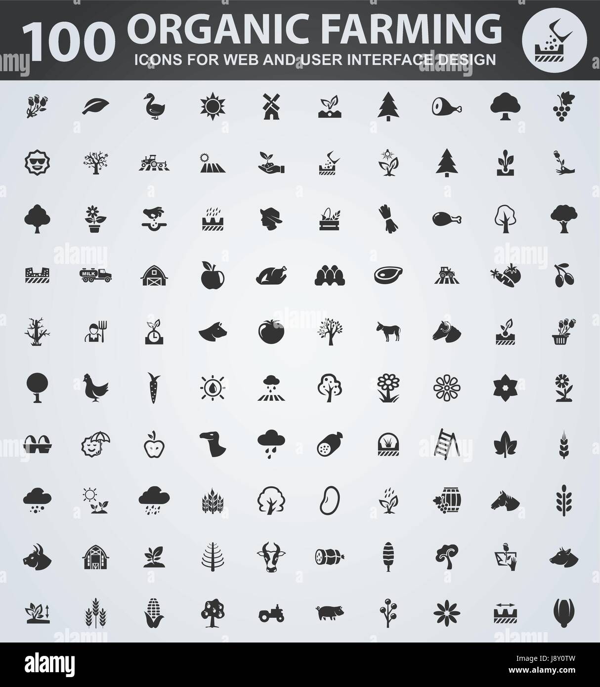 Organic farming icons for web and user interface design Stock Vector ...