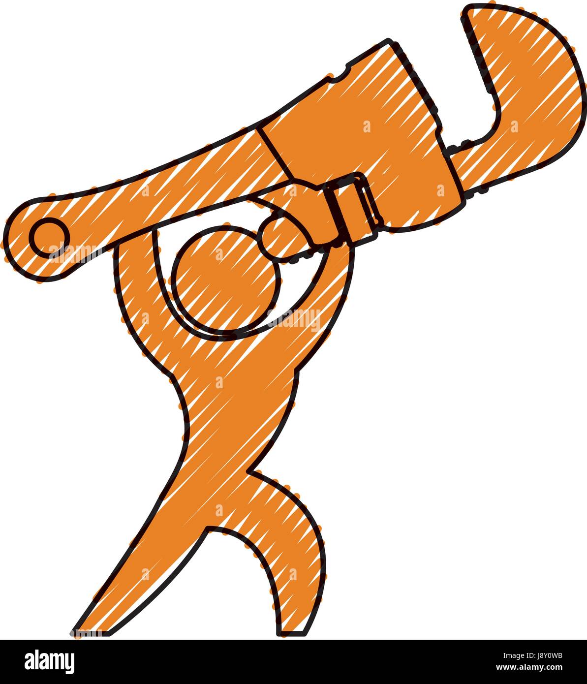 Worker with wrench pictogram Stock Vector Image & Art - Alamy