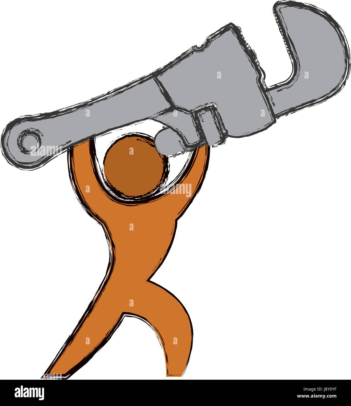 Worker with wrench pictogram Stock Vector Image & Art - Alamy