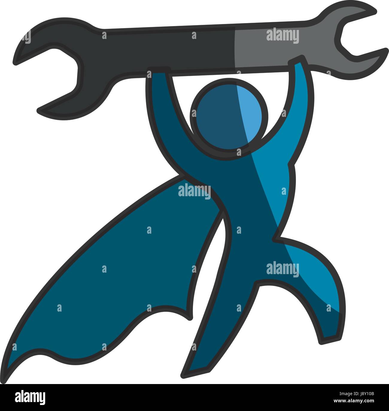Worker with wrench pictogram Stock Vector Image & Art - Alamy