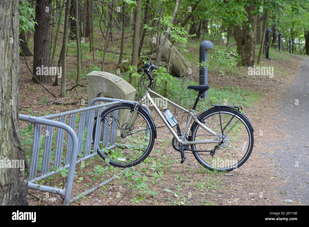 Bike in a bike rack Stock Photo - Alamy