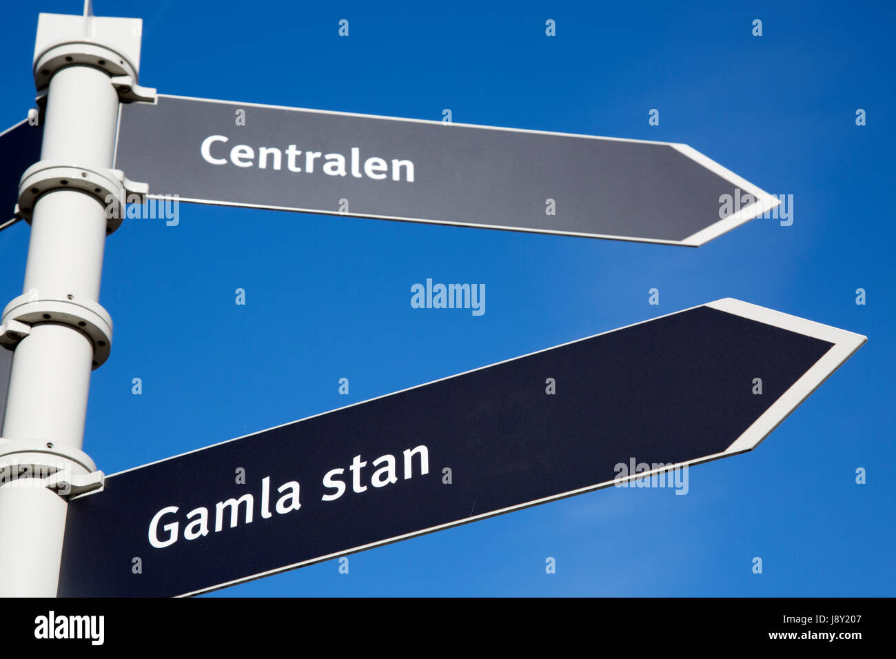 Gamla Stan - City Centre and Central Station Direction Sign; Stockholm ...
