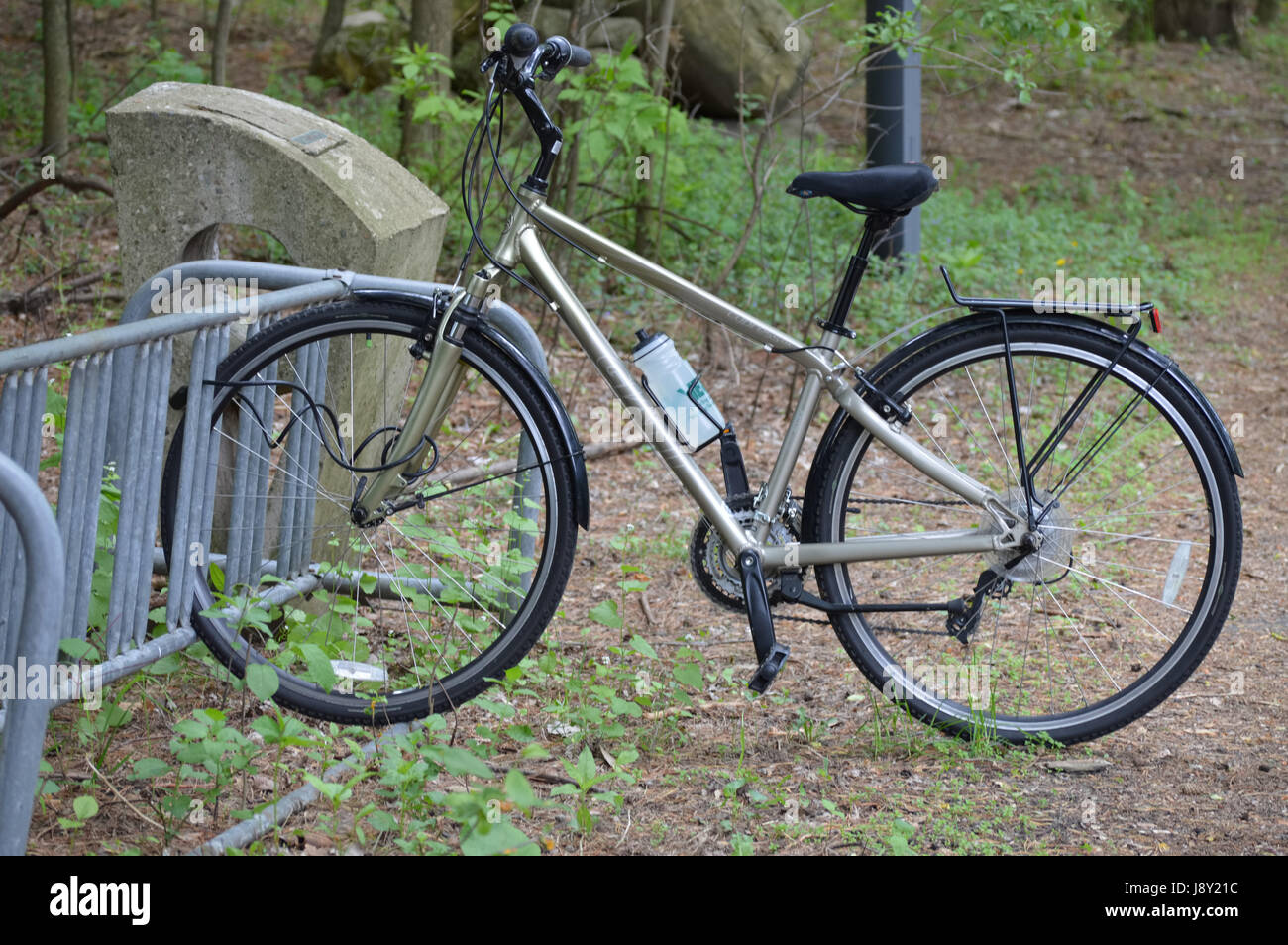 Bike in a bike rack Stock Photo - Alamy