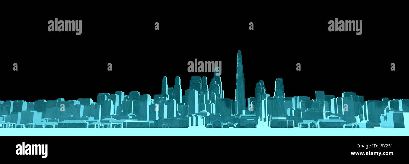 X-Ray Image Of Modern City on Black Stock Photo - Alamy