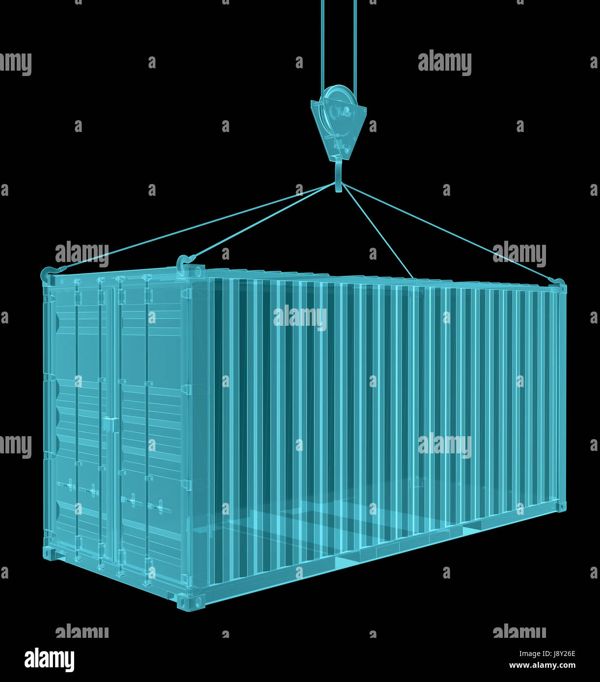 X-Ray Image Of Shipping container with hook Stock Photo - Alamy