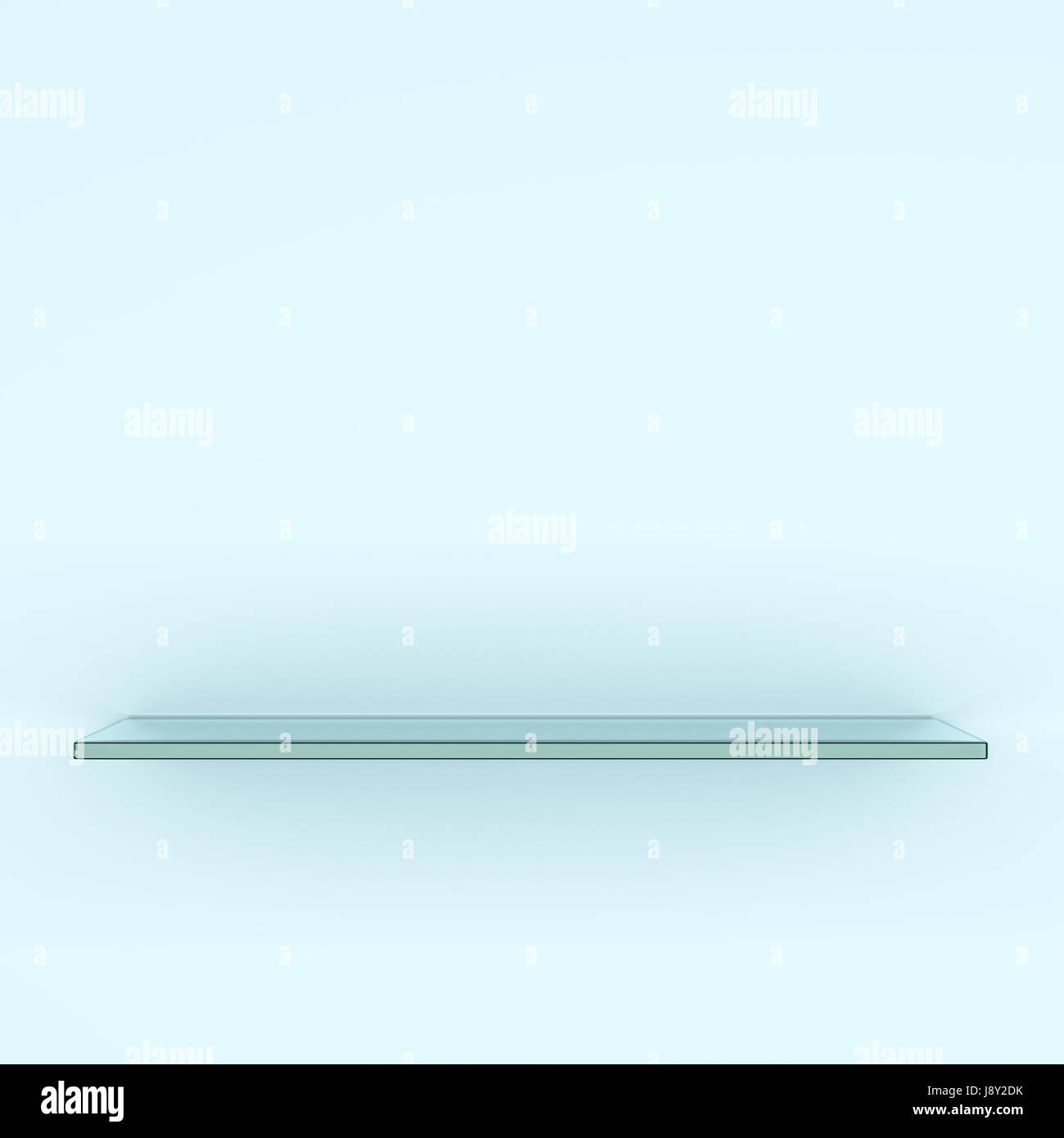 Empty glass shelf, isolated on white background Stock Photo - Alamy