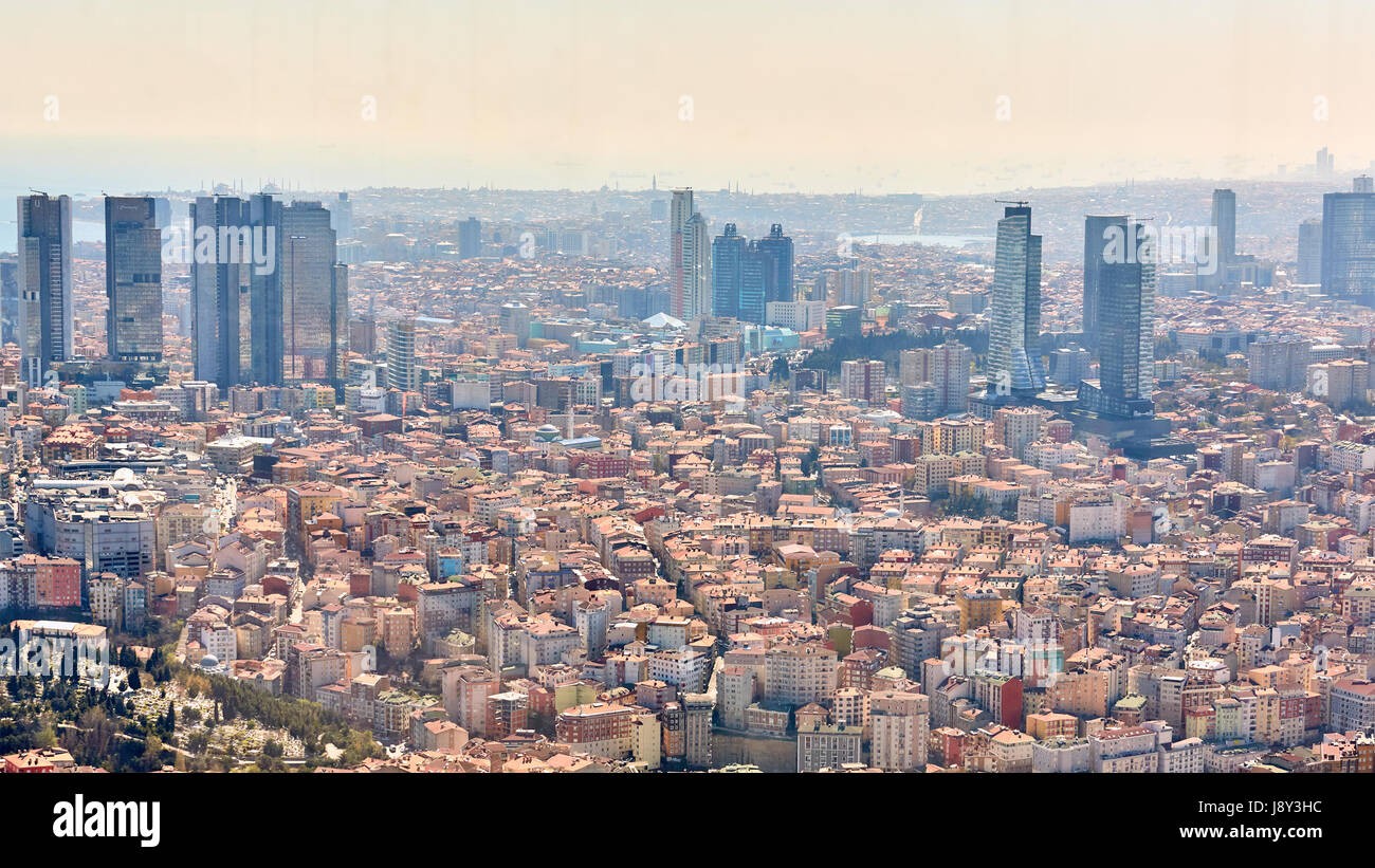 Istanbul, Turkey - 1 April, 2017: Urban landscape of European side of ...