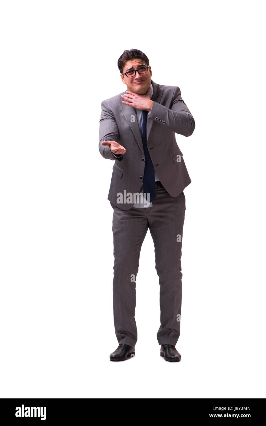 Bankrupt businessman isolated on white background Stock Photo - Alamy