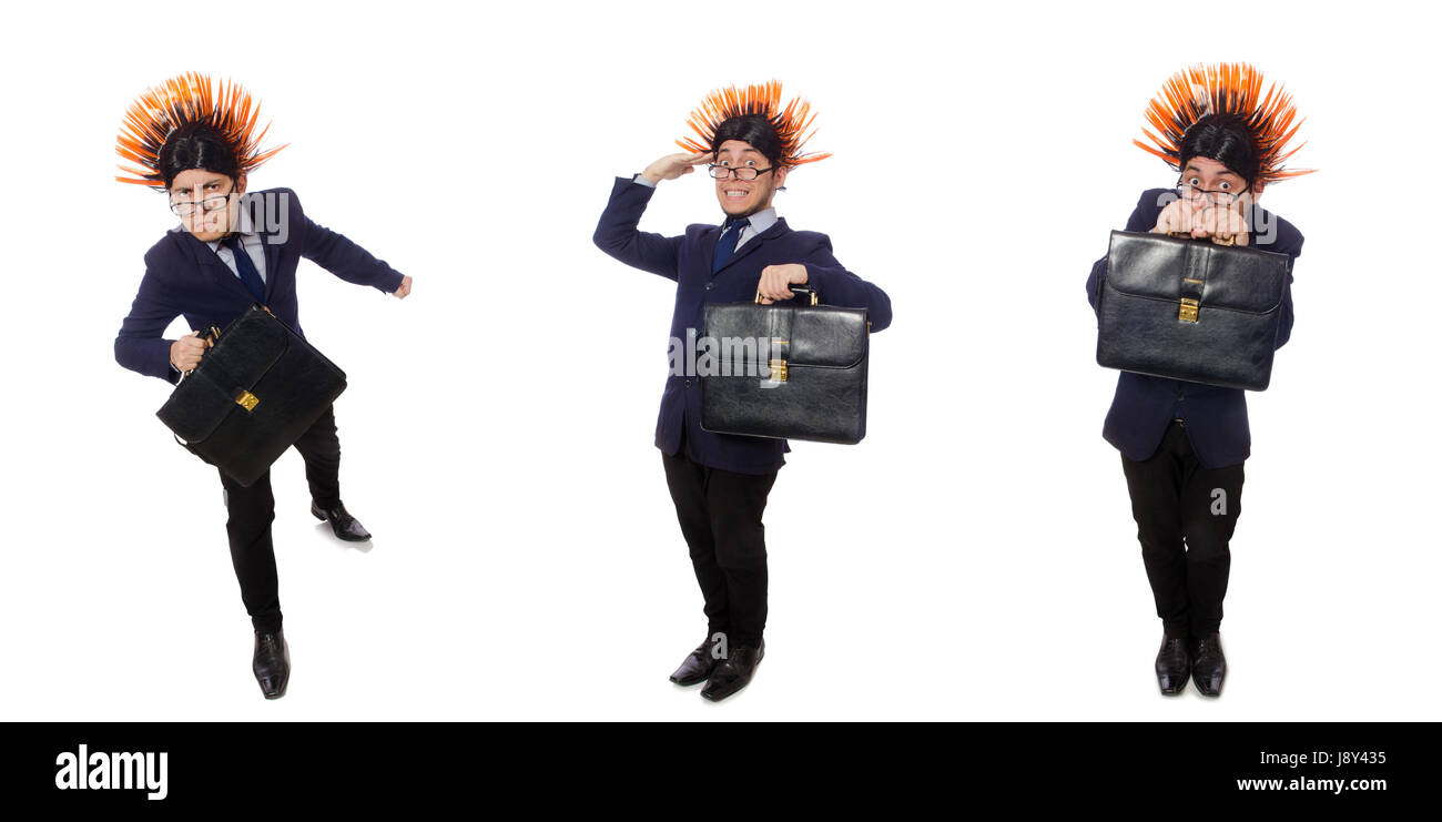 Funny man with mohawk hairstyle Stock Photo - Alamy