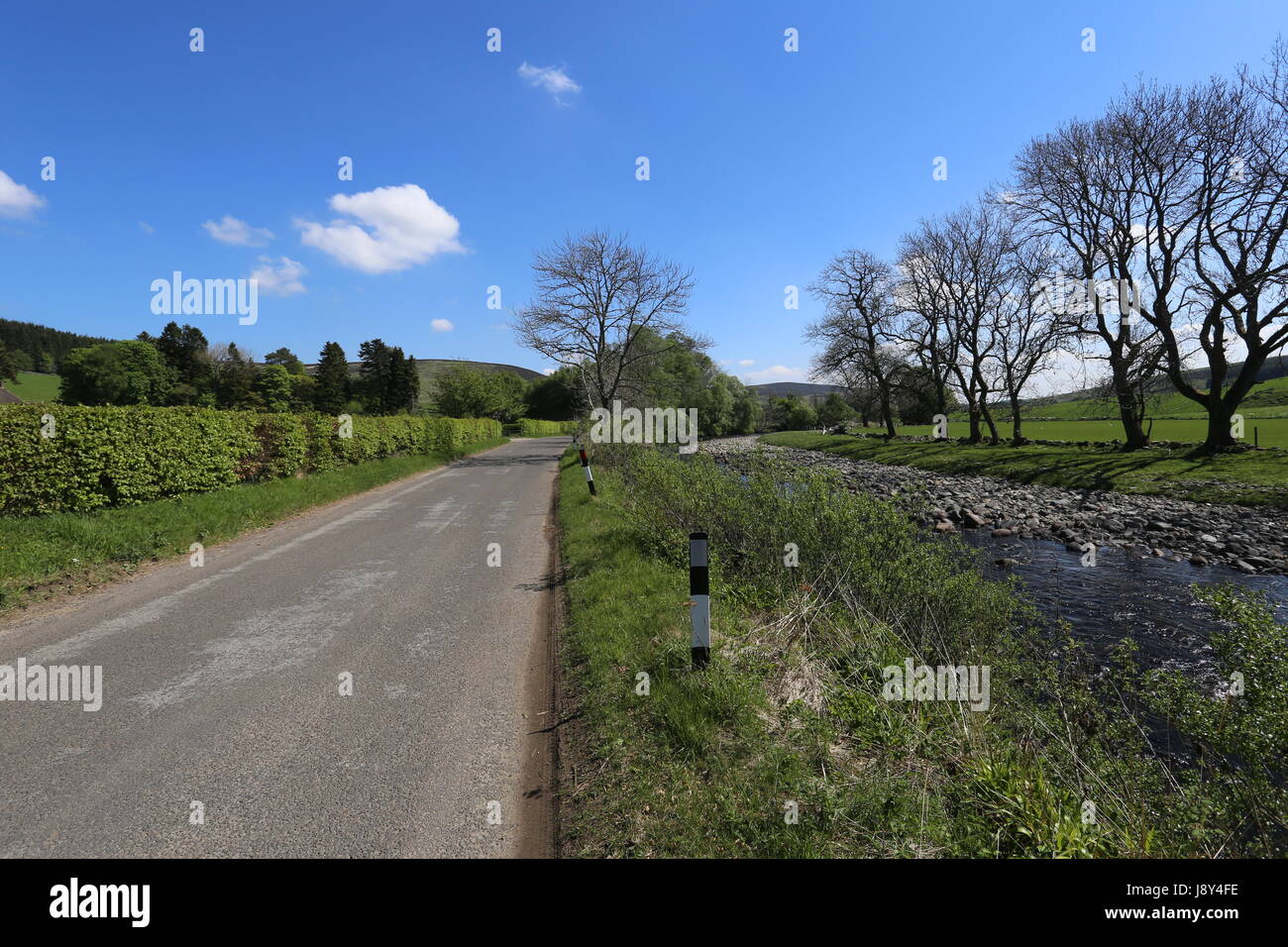 River Isla in Glen Isla near Kirkton of Glenisla Scotland May 2017 ...