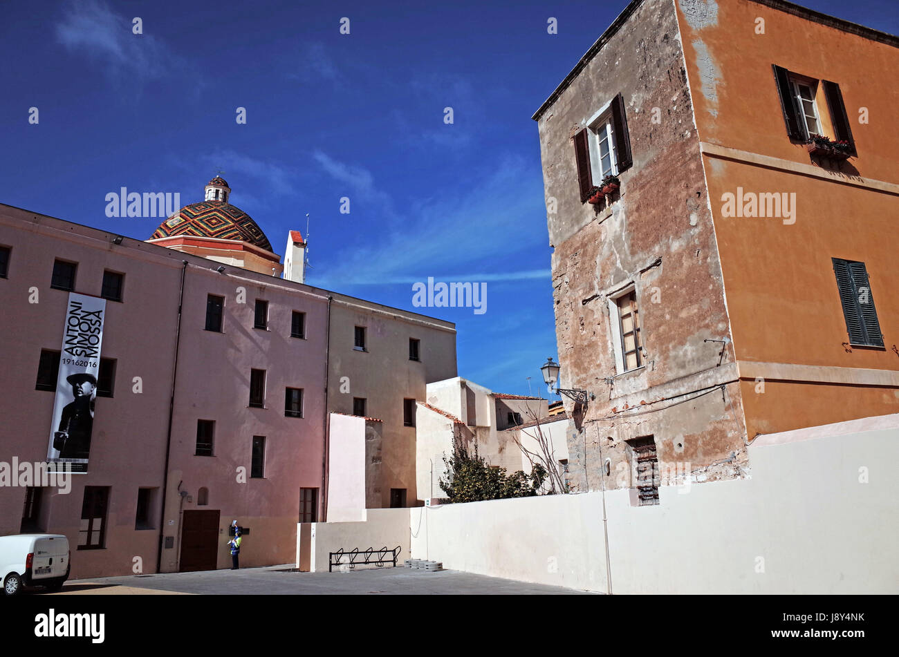Alghero, Sardinia. Old town center Stock Photo - Alamy