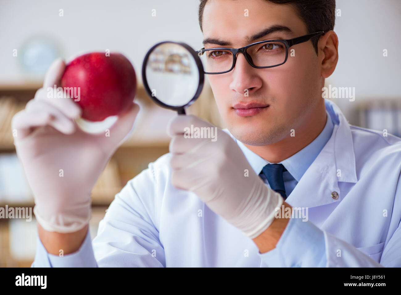 Scientist working on organic fruits and vegetables Stock Photo - Alamy
