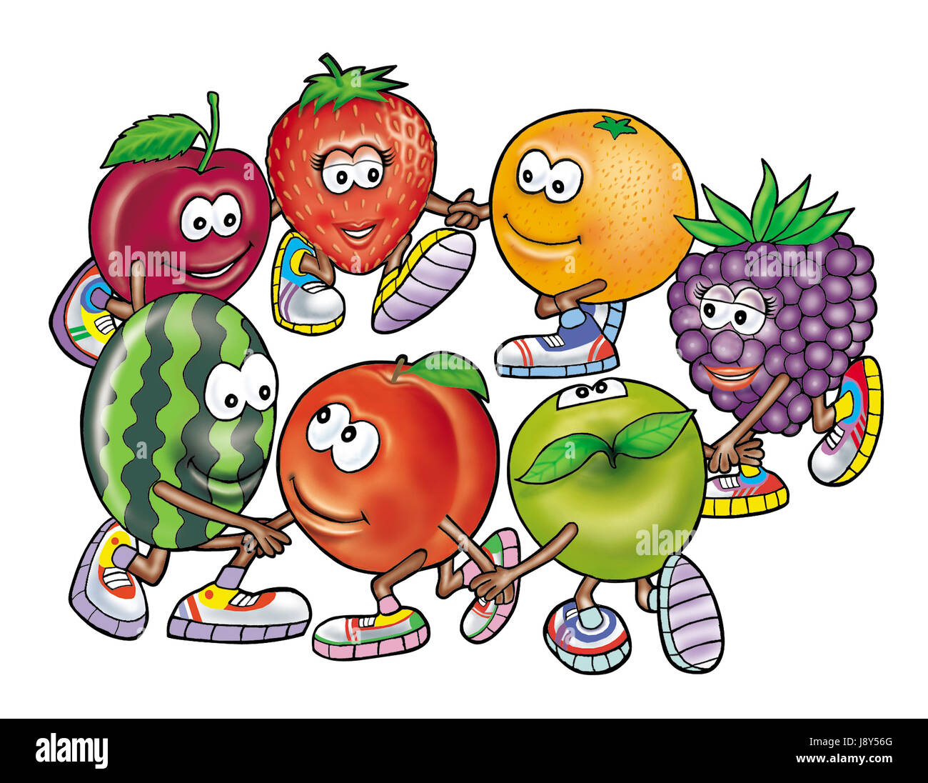 Fruits group cartoon illustration hi-res stock photography and images ...