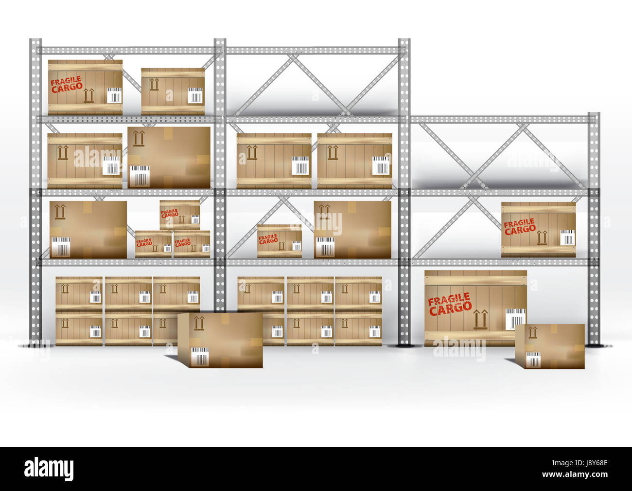logistics, illustration, decor, shelf, fragile, creative, cargo, red ...