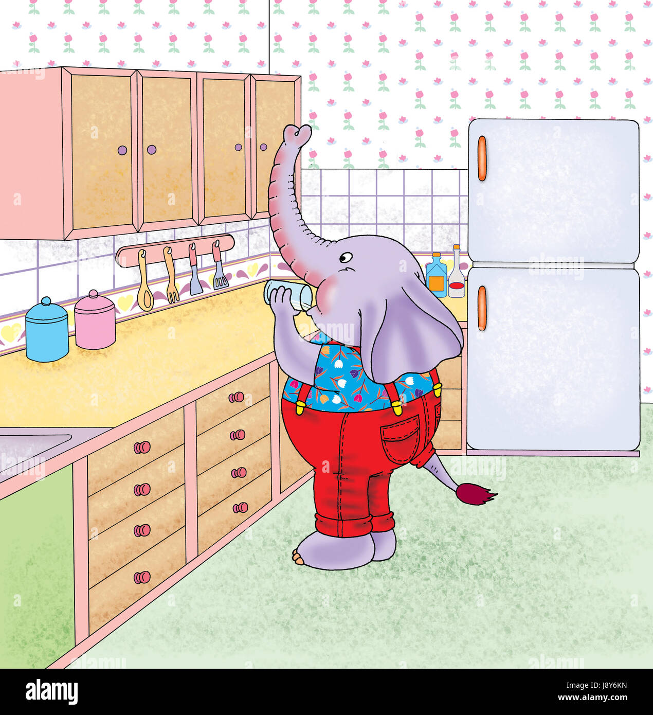 Baby elephant drinking milk Stock Photo - Alamy