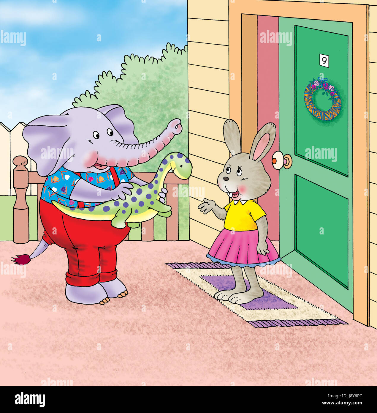 Baby elephant giving gift Stock Photo - Alamy