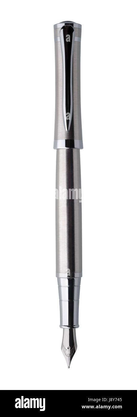 Isolated objects: modern fountain pen, isolated on white background ...