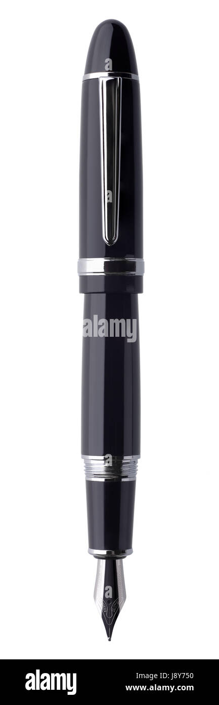 Isolated objects: classic fountain pen, isolated on white background ...