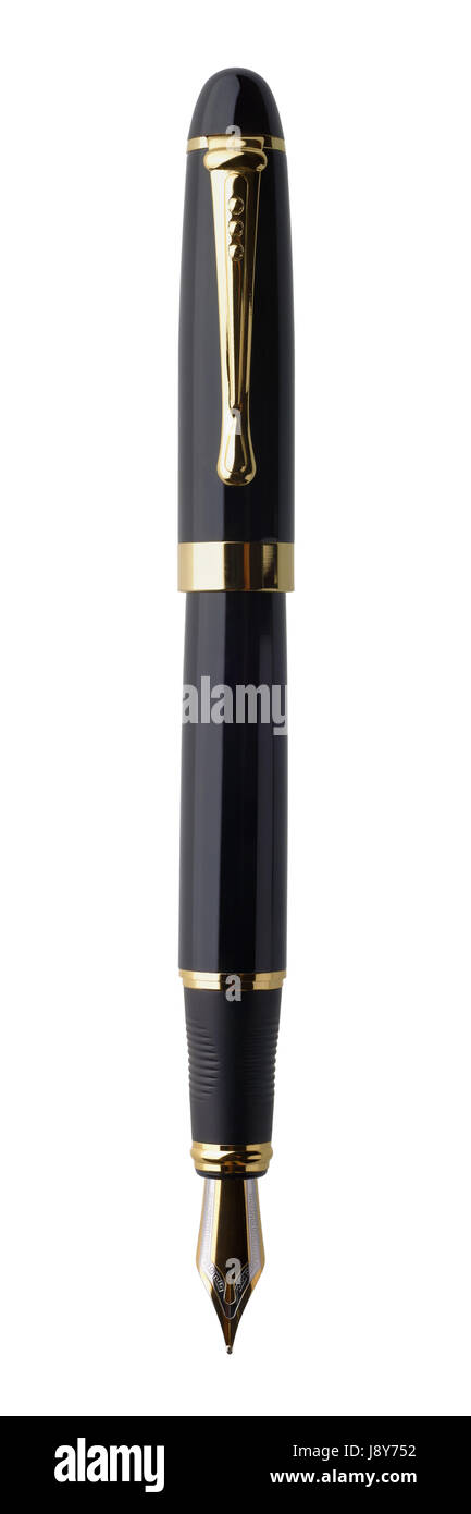 Isolated objects: classic fountain pen, isolated on white background ...