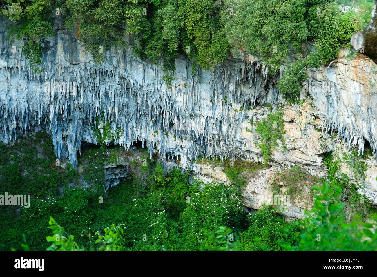 Karst landform inside Antullo well, near Vico del Lazio, Frosinone ...