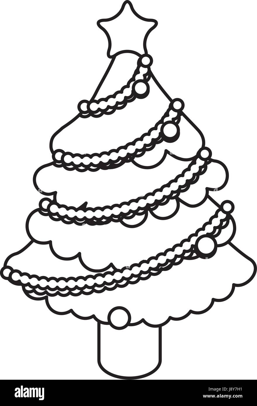 Christmas tree lights isolated Black and White Stock Photos & Images ...