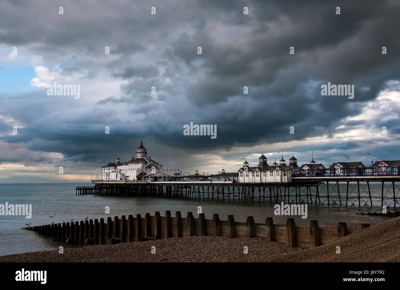 beach, seaside, the beach, seashore, england, pier, firmament, sky ...