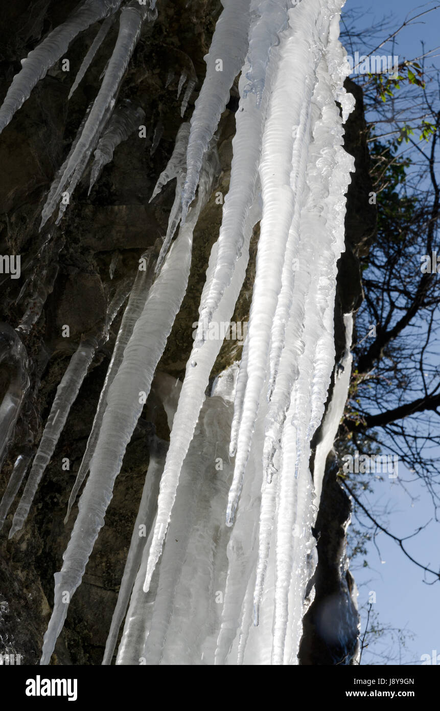 winter, cold, waterfall, smooth, stalactite, brilliant, ice, light ...