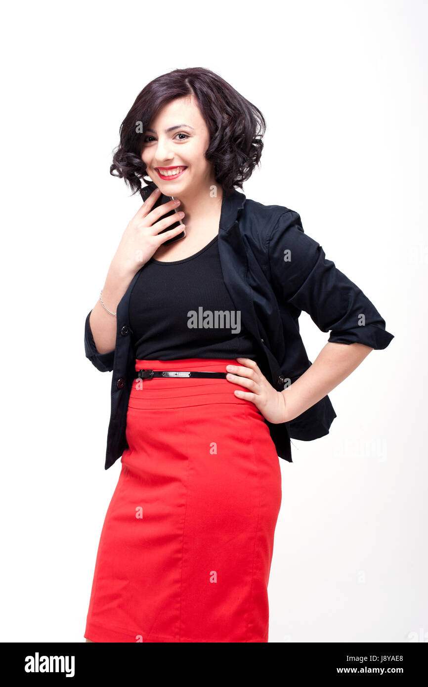 calls bem young successful woman Stock Photo - Alamy