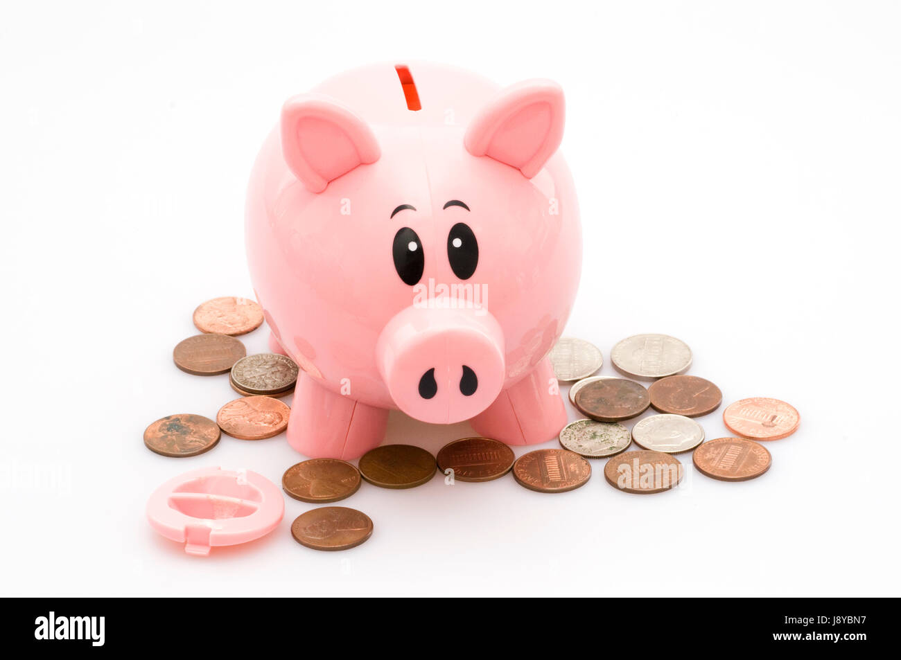 object, isolated, currency, coins, savings, cartoon, pink, leaking ...