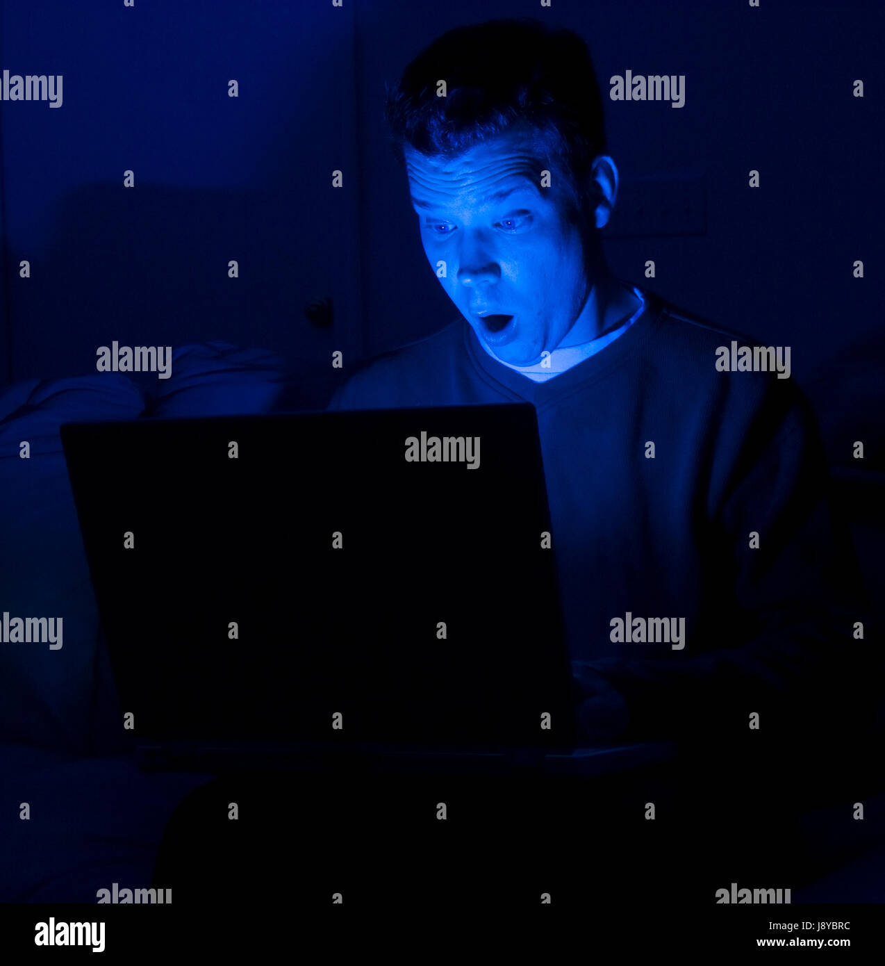 blue, laptop, notebook, computers, computer, night, nighttime, male ...