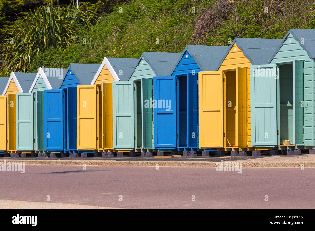 New beach huts being constructed on the promenade at Bournemouth ...
