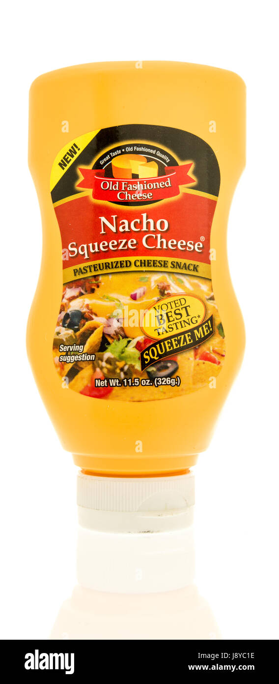 Winneconne, WI - 13 May 2017: A bottle of Old Fashioned nacho squeeze ...