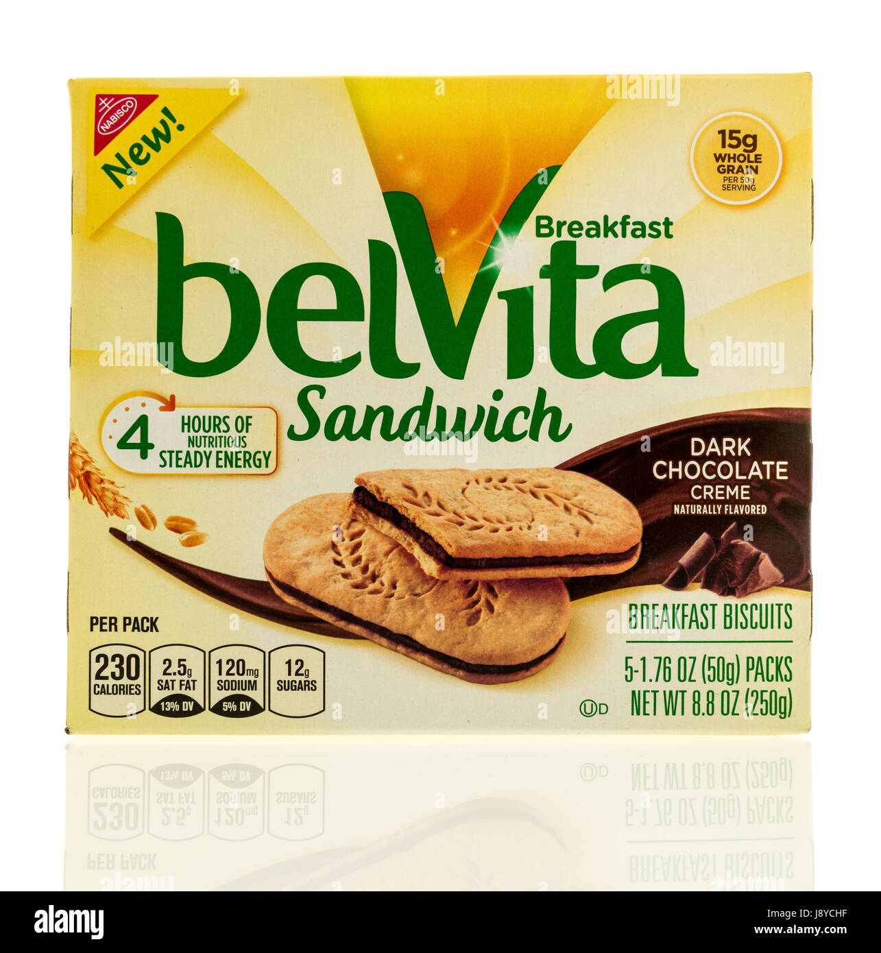 Winneconne, WI - 13 May 2017: A box of belvita breakfast sandwich by ...