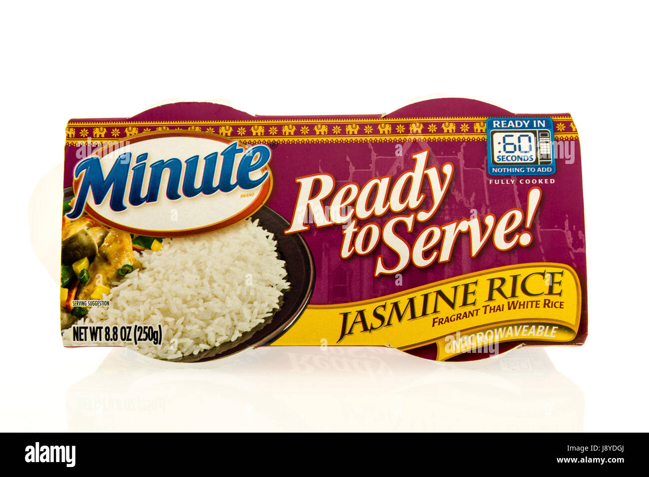 Winneconne, WI - 13 May 2017: A package Minute rice ready to serve on ...