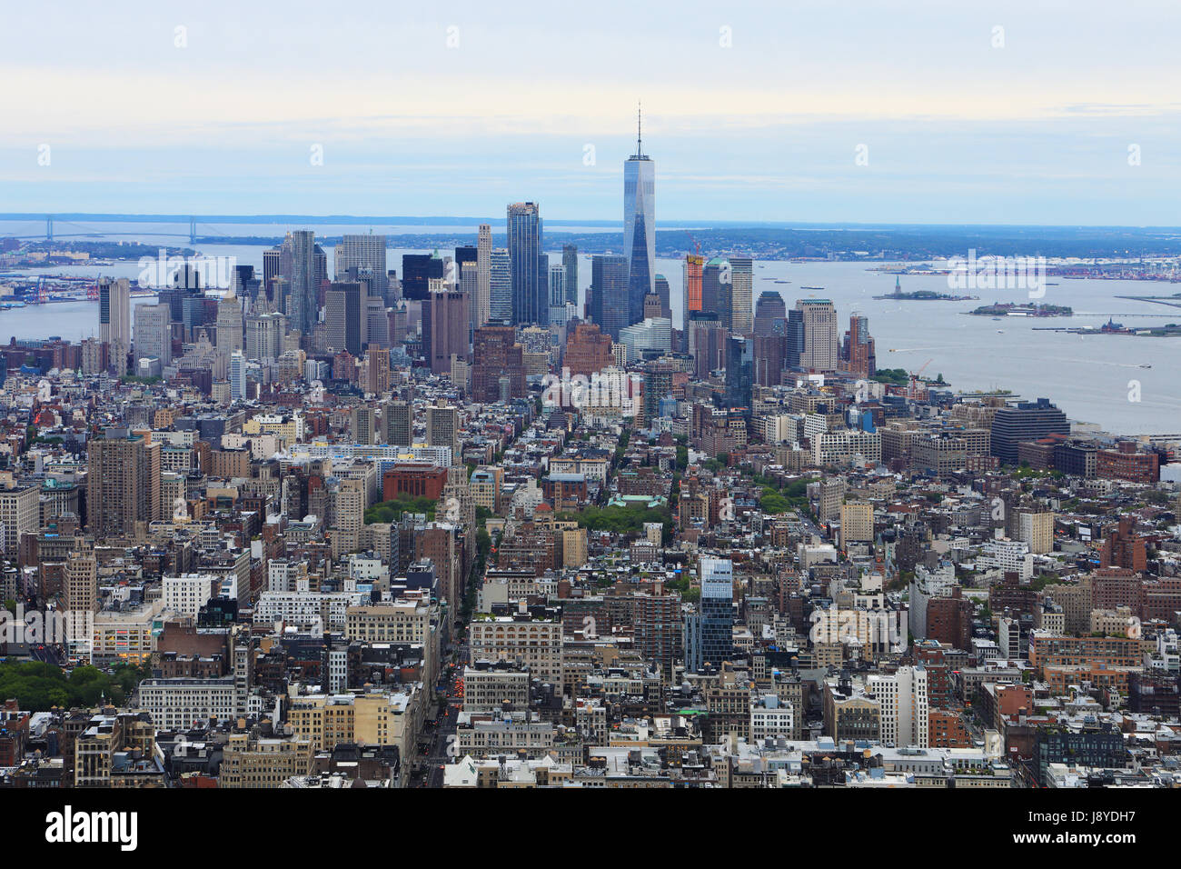 A Long view of Lower Manhattan in New York Stock Photo - Alamy