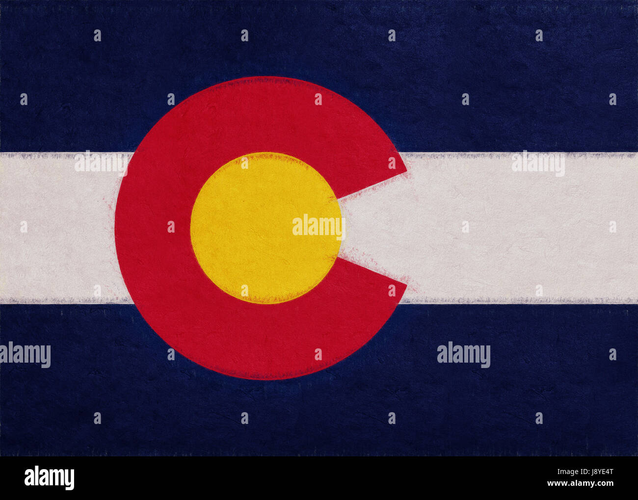 Illustration of the flag of Colorado state in America with a grunge ...